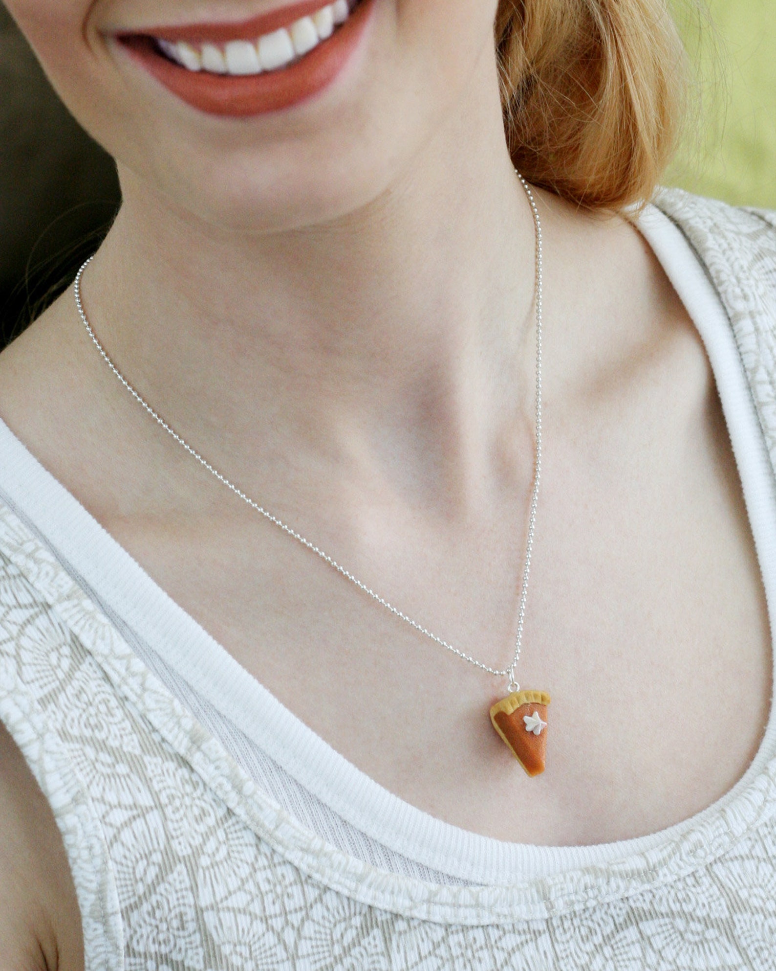 Food Jewelry, Scented Pumpkin Pie Necklace, Mom Gift From Daughter ...