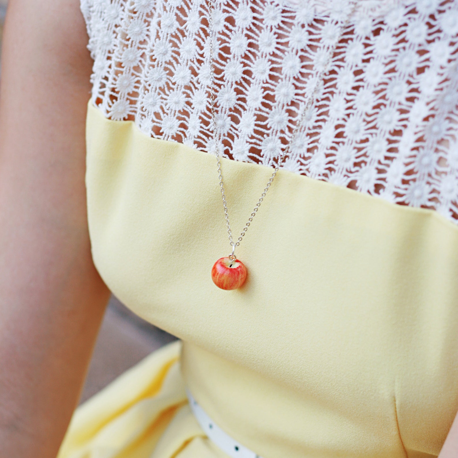 Mini Food Jewelry Fruit Apple Necklace Gift for Christmas Birthday ...