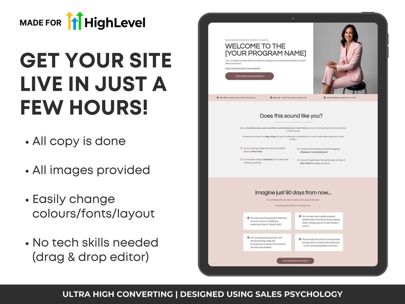Gohighlevel Funnel Template Coaching, GHL Coach Funnel Template, Beauty ...