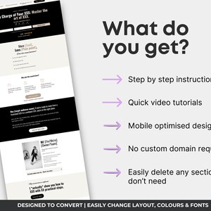 Masterclass Sales Page for Online Coach, Systeme.io Landing Page Template, Black and Beige ...