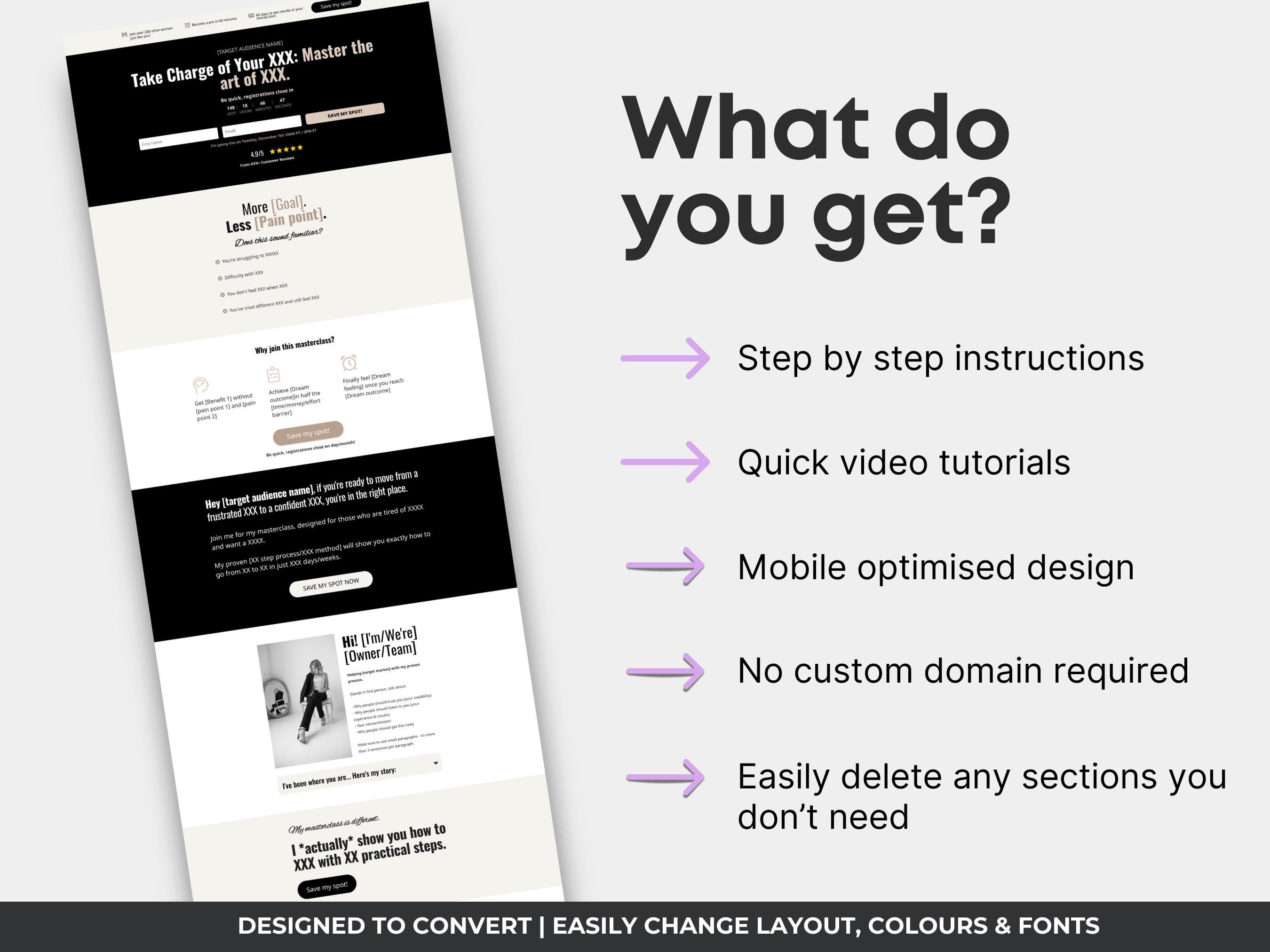 Masterclass Sales Page for Online Coach Masterclass Landing Page ...