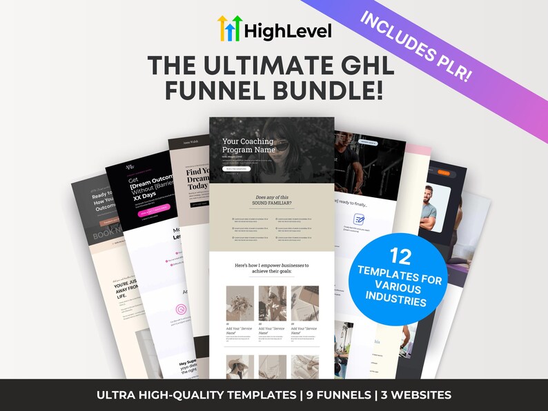 Gohighlevel Funnel Template Bundle With PLR, GHL Website Templates ...