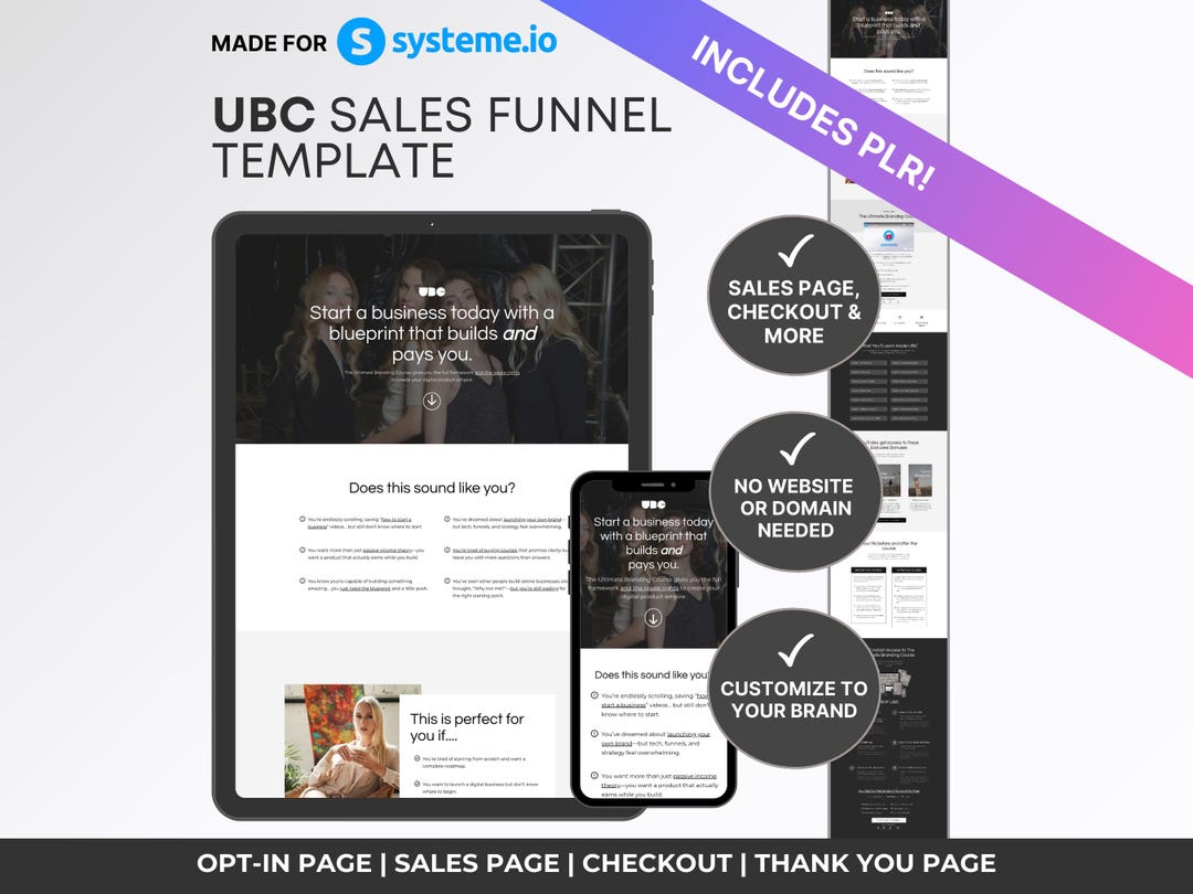 UBC Funnel Template Systeme.io, Ultimate Branding Course Sales Page ...