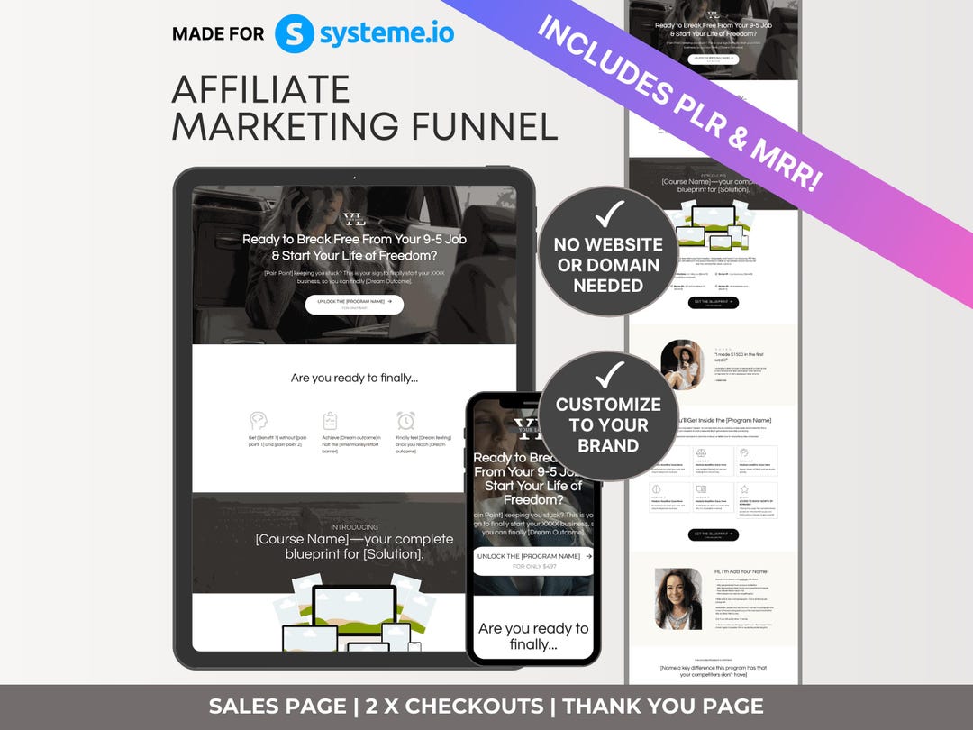 Affiliate Marketing Funnel Template Systeme.io Affiliate Funnel Systeme ...