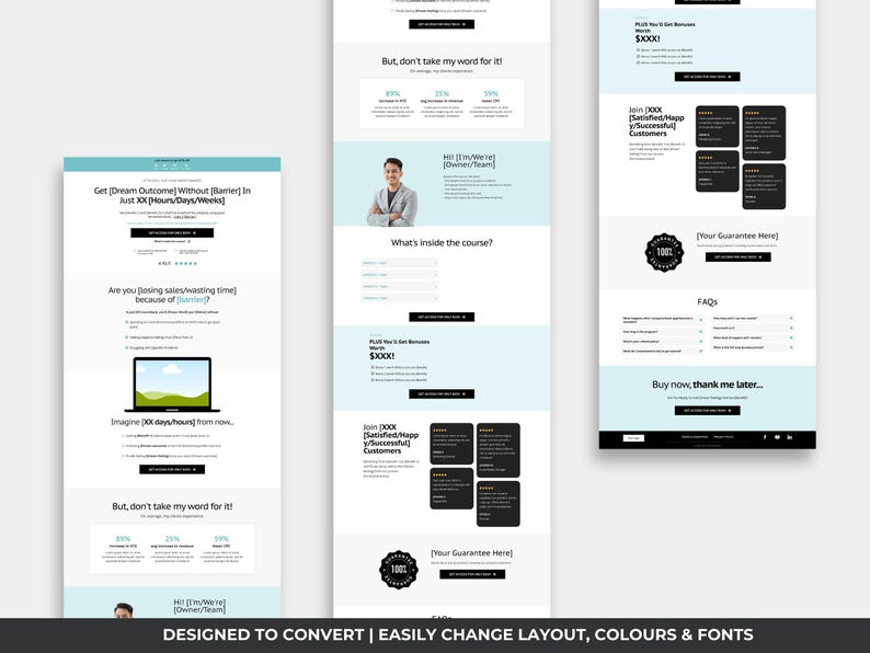 Systeme.io Template for Online Course, Sales Funnel Template, Modern ...