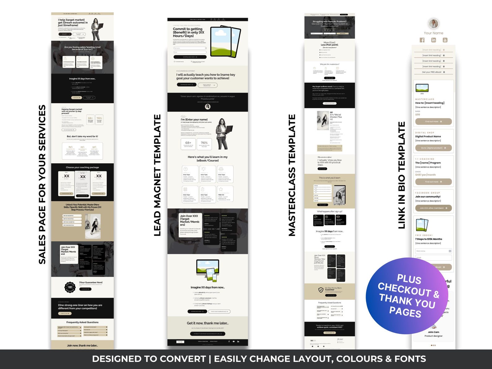 Virtual Assistant Sales Funnel Bundle for VA Sales Page Template Pack ...