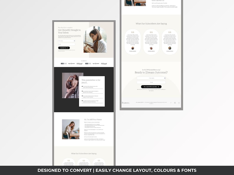 Systeme.io Newsletter Sales Page Template Lead Magnet Funnel Opt in ...