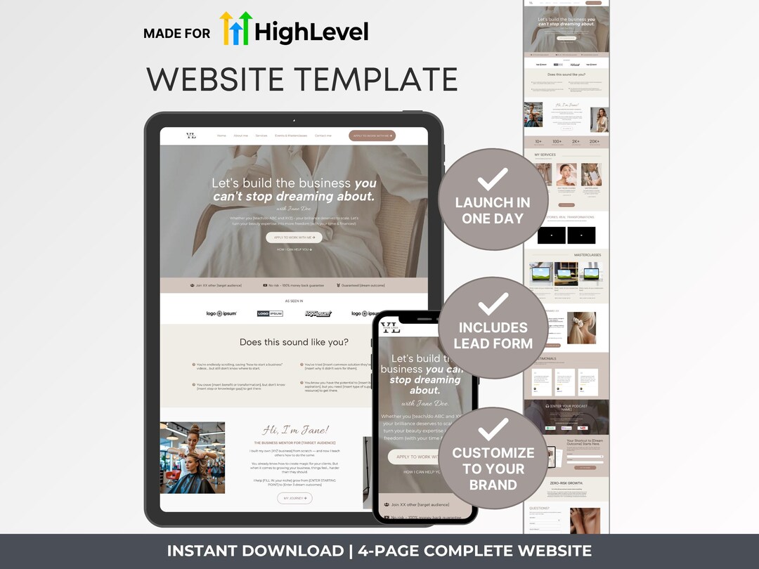 Gohighlevel Website Template With 4 Pages, Complete Website for ...