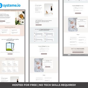 Systeme.io Funnel Template, Digital Product Website, Pink Website ...