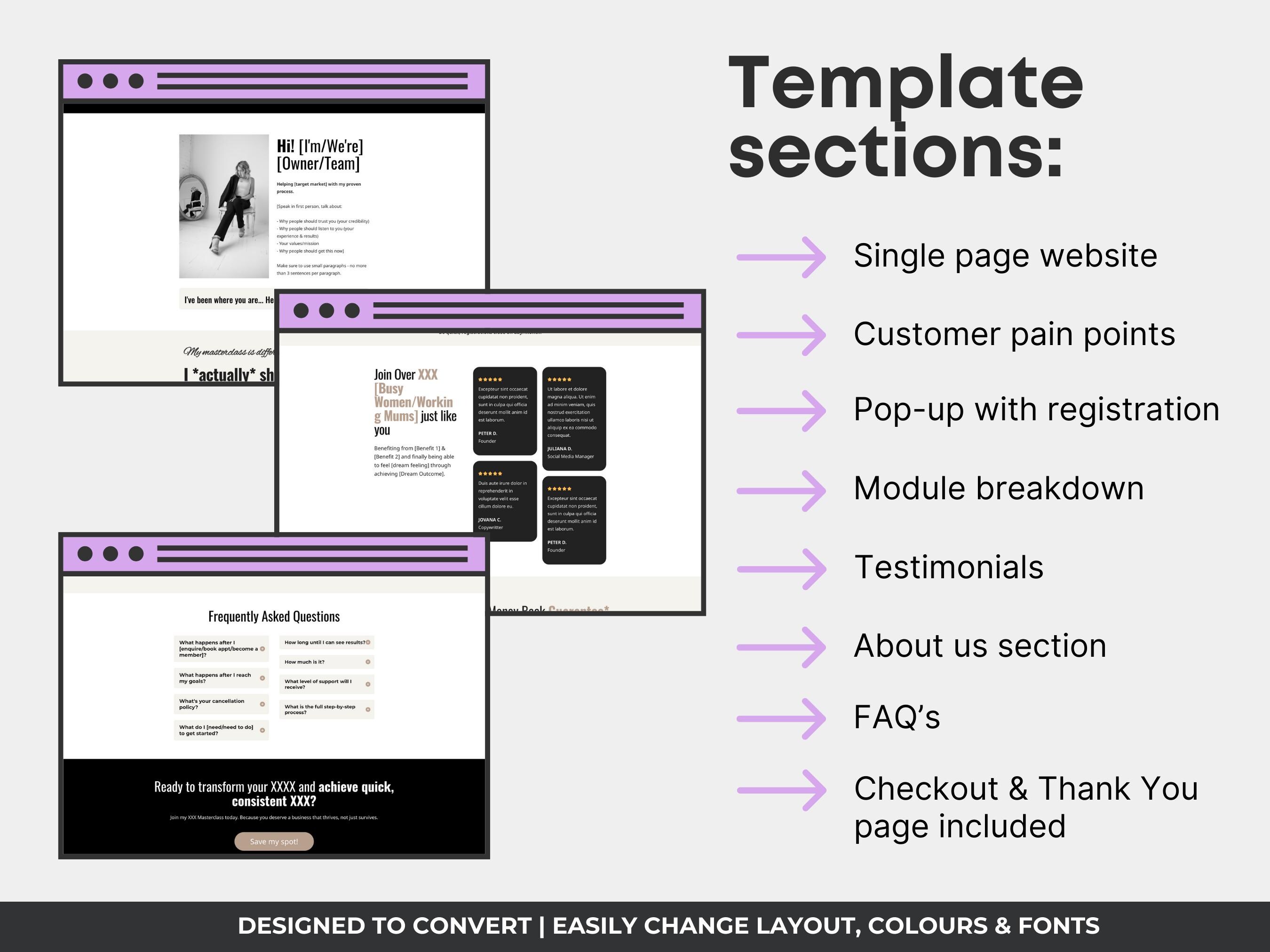 Masterclass Sales Page for Online Coach Masterclass Landing Page ...