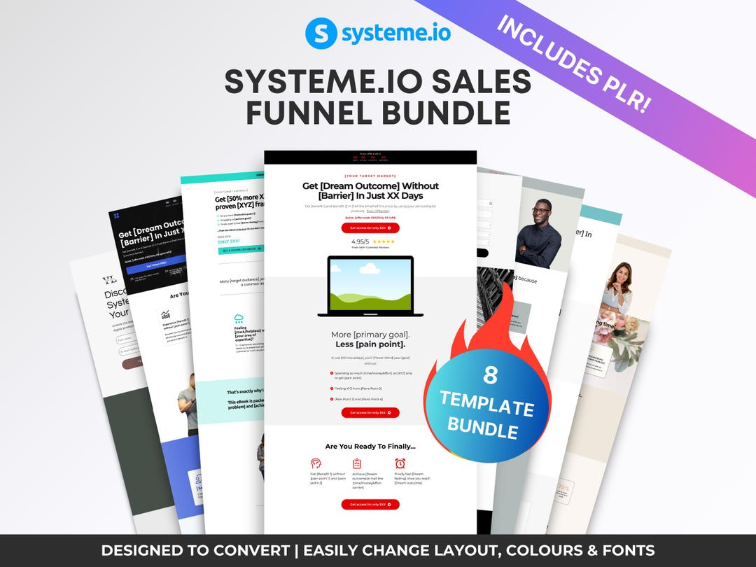 Systeme.io Template Bundle PLR, Systeme Sales Funnel Templates ...