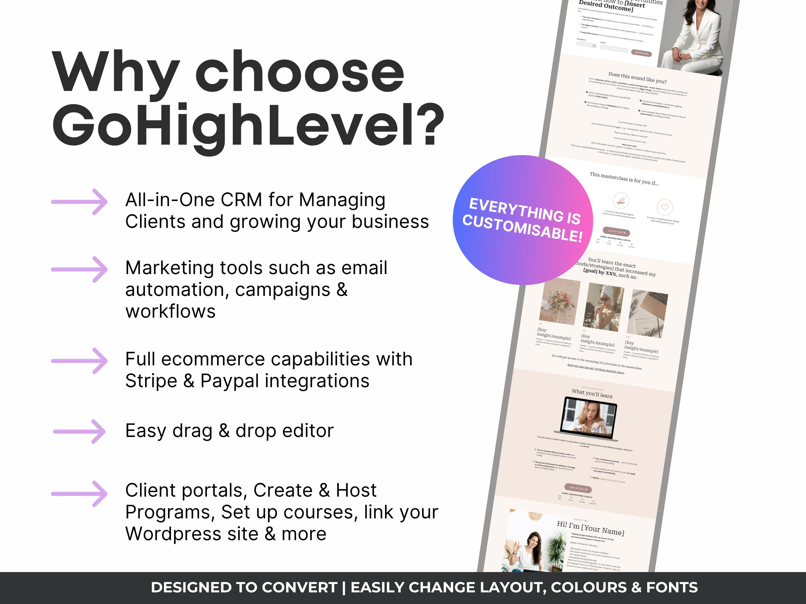 Gohighlevel Masterclass Funnel Template: Neutral Pink Sales Page ...