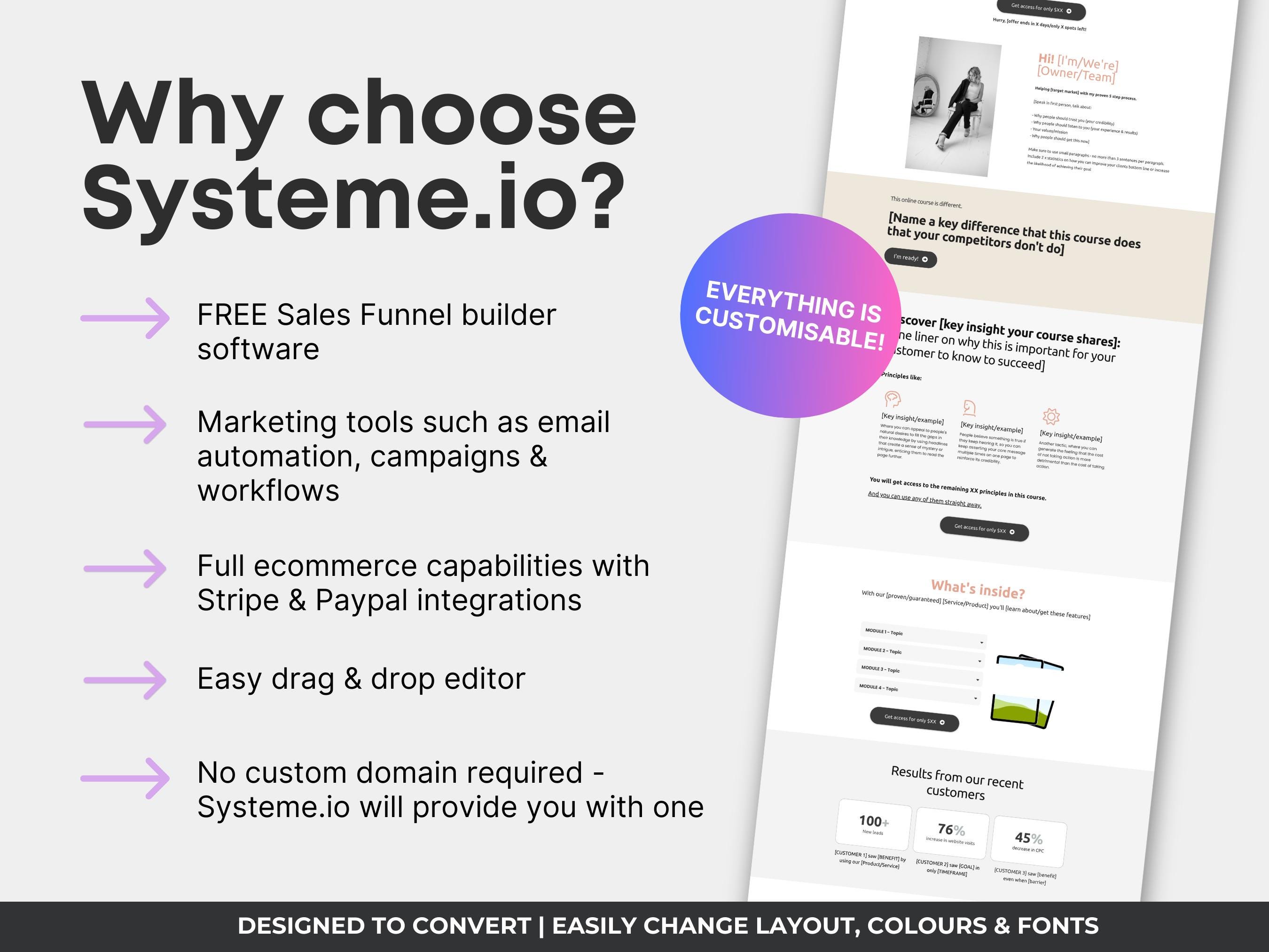 Systeme.io Template for Online Course, Landing Page Sales Funnel ...