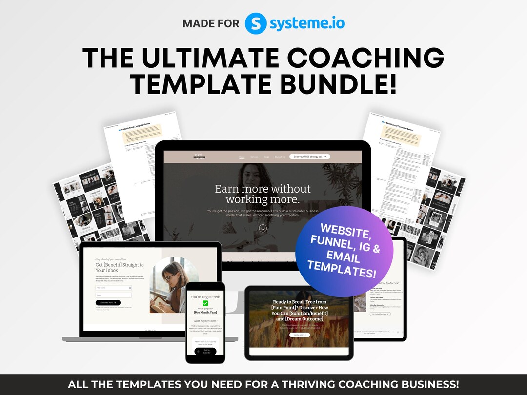 ULTIMATE Coaching Business Bundle, Systeme.io Sales Funnel Pack, All-in ...
