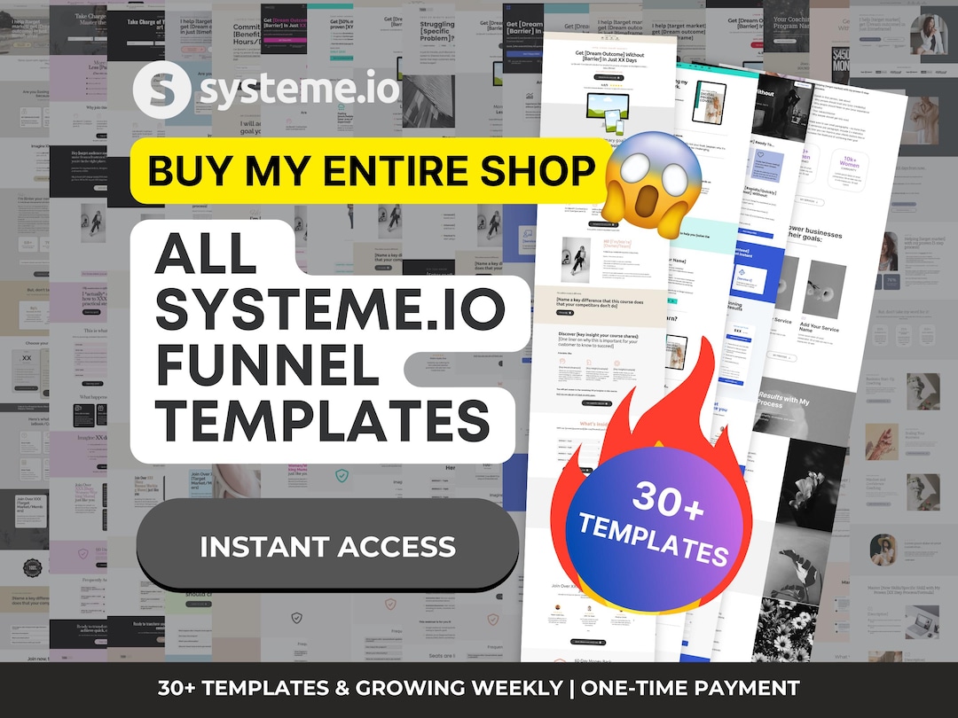 Systeme.io Templates, Lifetime Access to All 34+ Current & Future ...