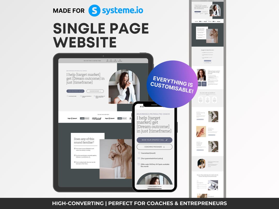 Coaching Website Template Minimalist Website Design Coaching Template ...