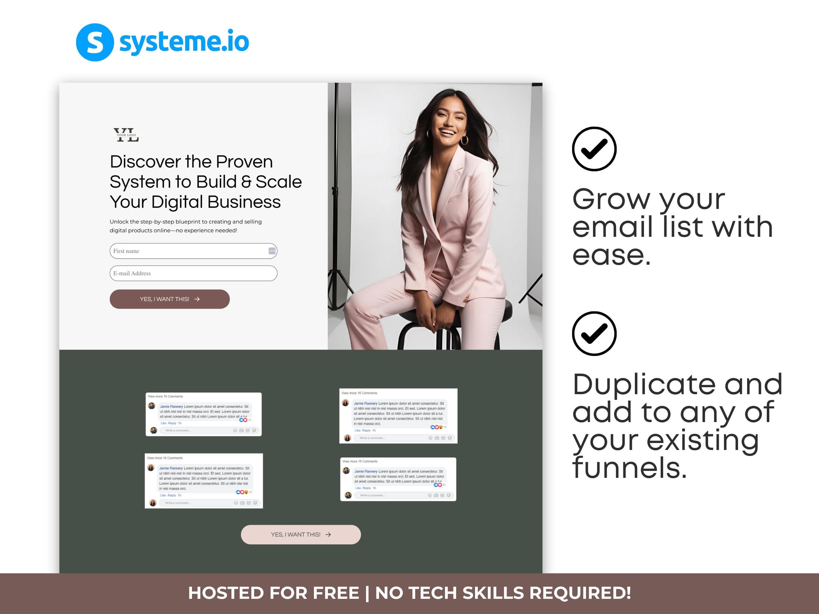 Systeme.io Opt in Funnel Template Landing Page, Squeeze Page Template ...