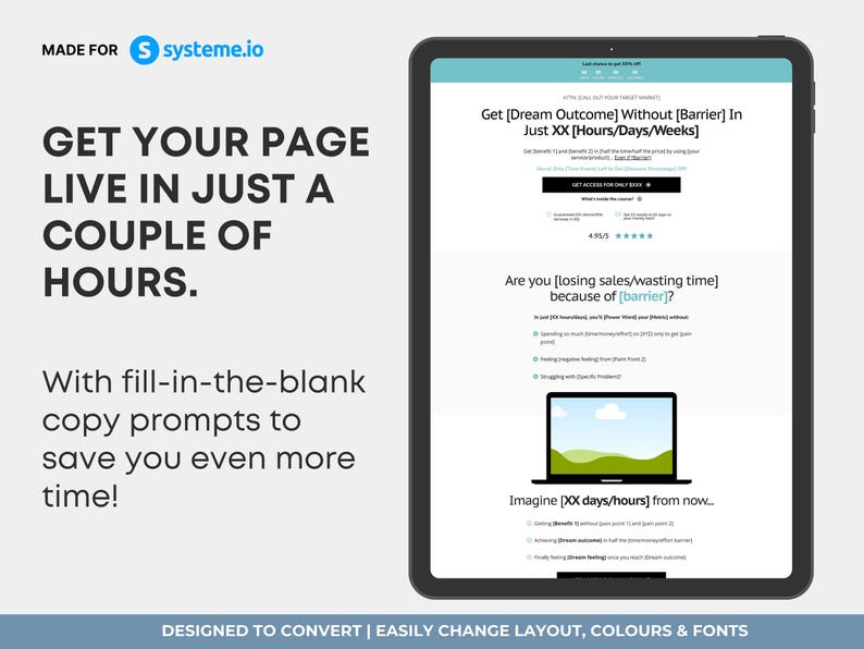 Systeme.io Template for Online Course, Sales Funnel Template, Modern ...