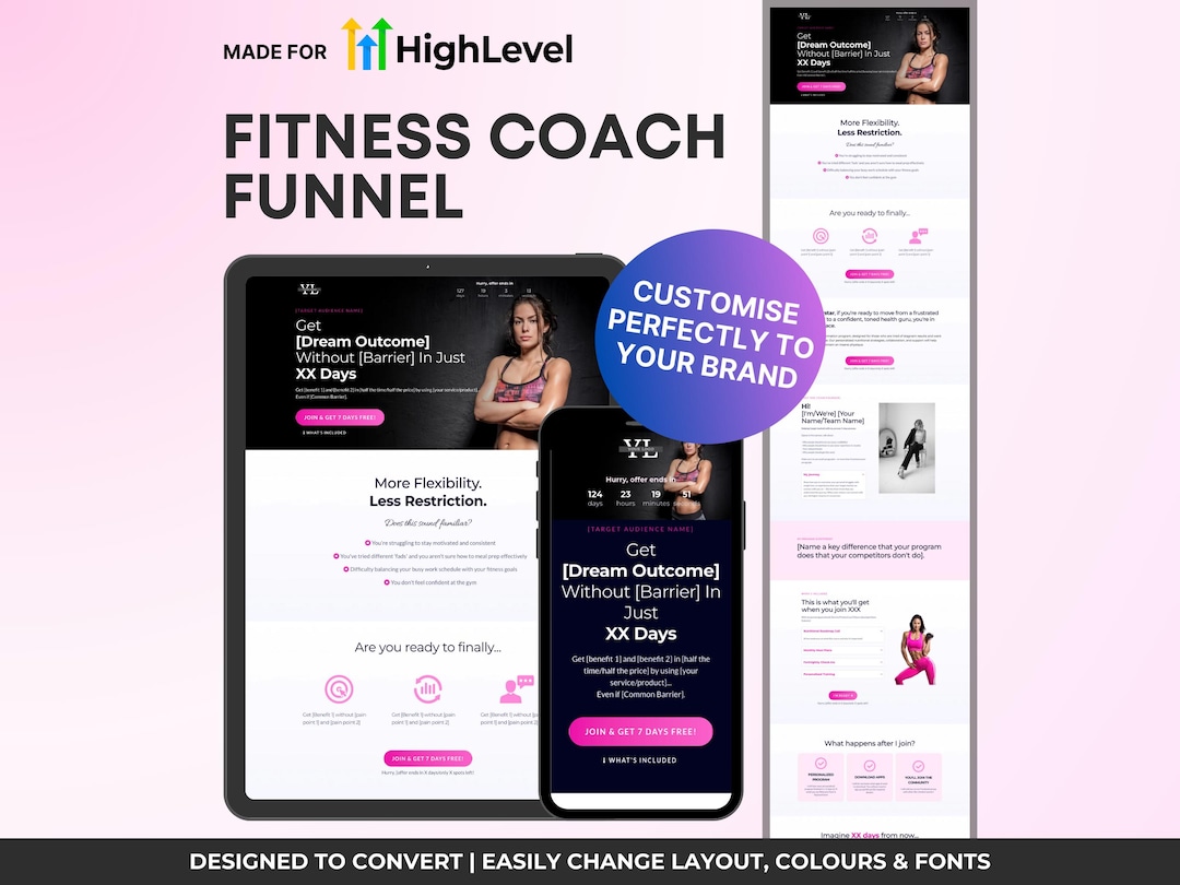 Fitness Website Template GHL Funnel Template Gohighlevel Template GHL ...
