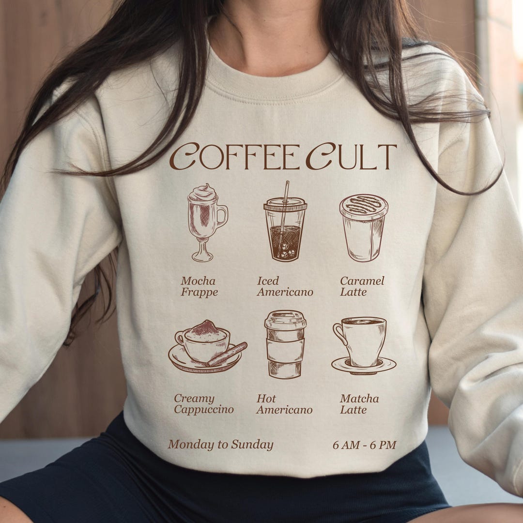 Coffee Sweatshirt - Aesthetic Coffee Lover Crewneck, Vintage Barista ...