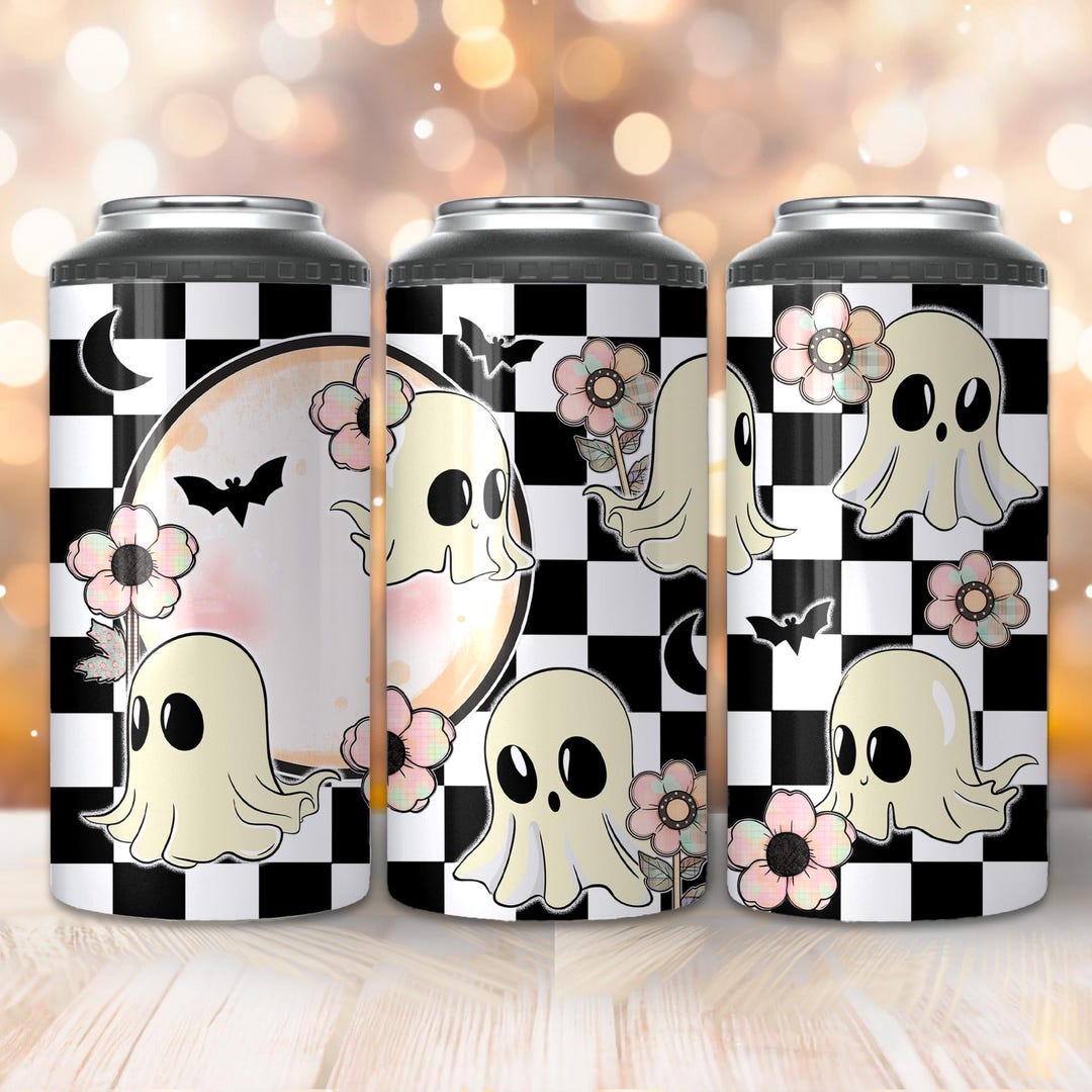 Spooky Season Halloween 4 in 1 Can Cooler Sublimation Design Retro Cute ...