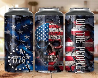 4 in 1 Can Cooler American Flag Wrap Sublimation | America 4 in 1 Can ...