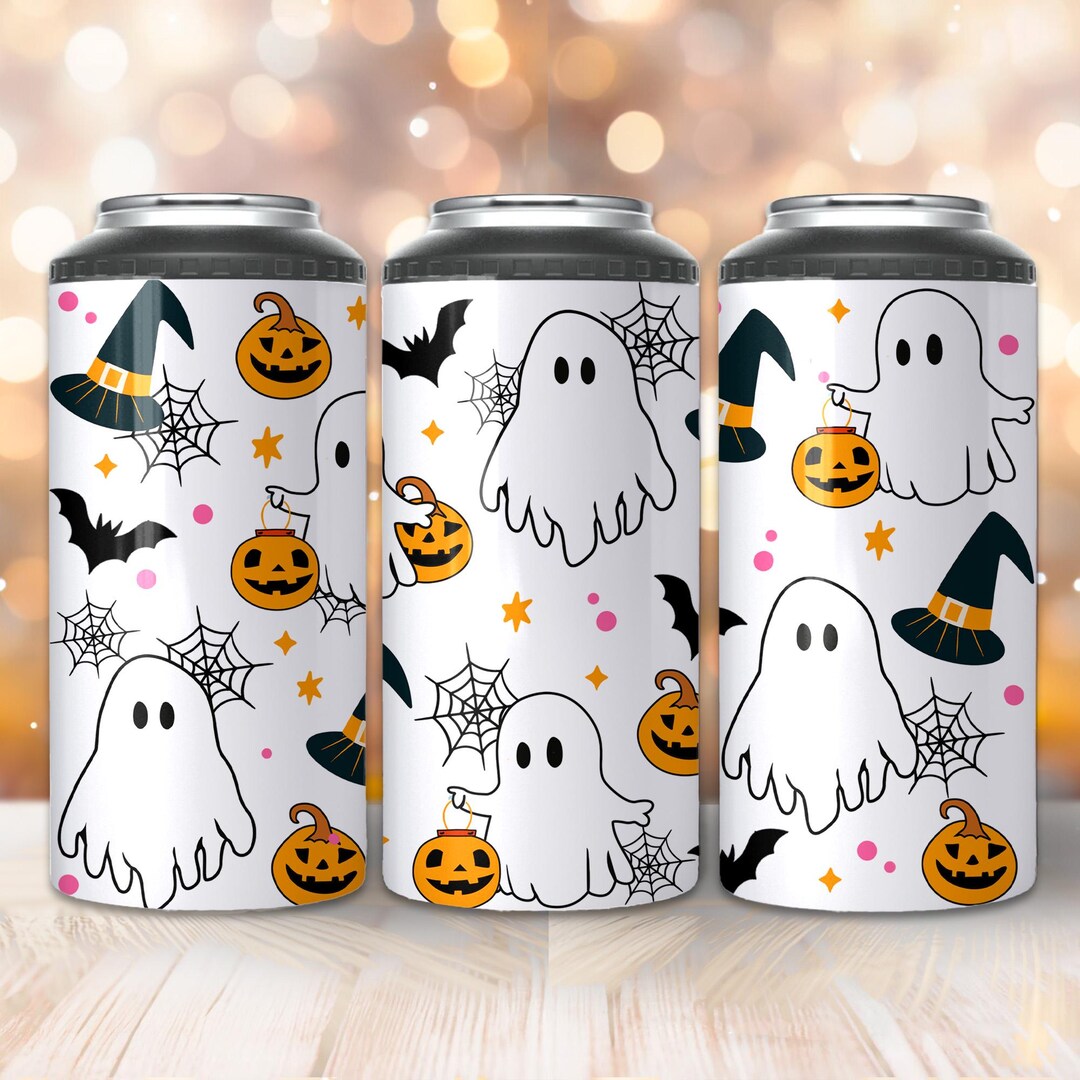 Ghosts 4 in 1 Can Cooler Sublimation Design Spooky Season Halloween Can ...