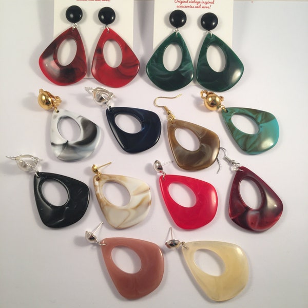 Retro Hoop Earrings - Etsy