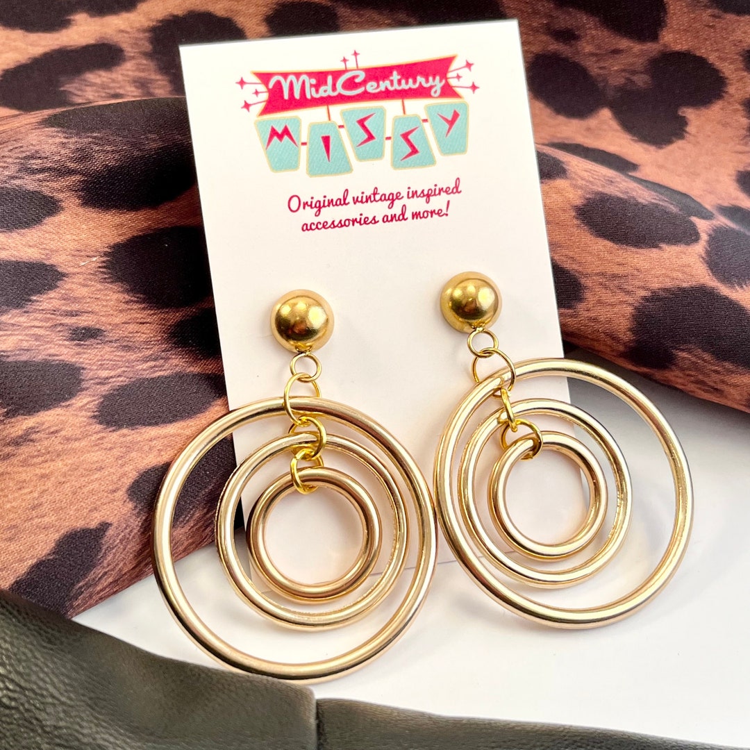 1950s Gold Hoop Earrings Bad Girl 50s Fifties Marilyn Monroe Mobile - Etsy