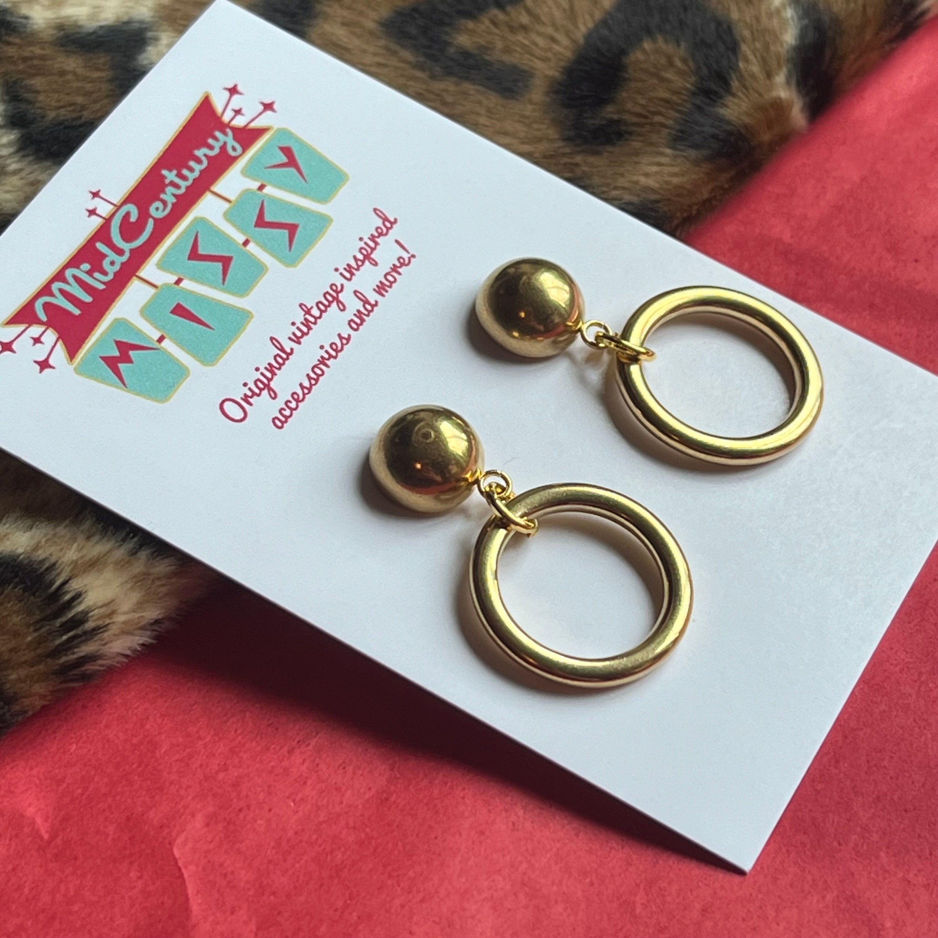 1950s Gold Hoop Earrings Bad Girl 50s Fifties Marilyn Monroe 2cm - Etsy