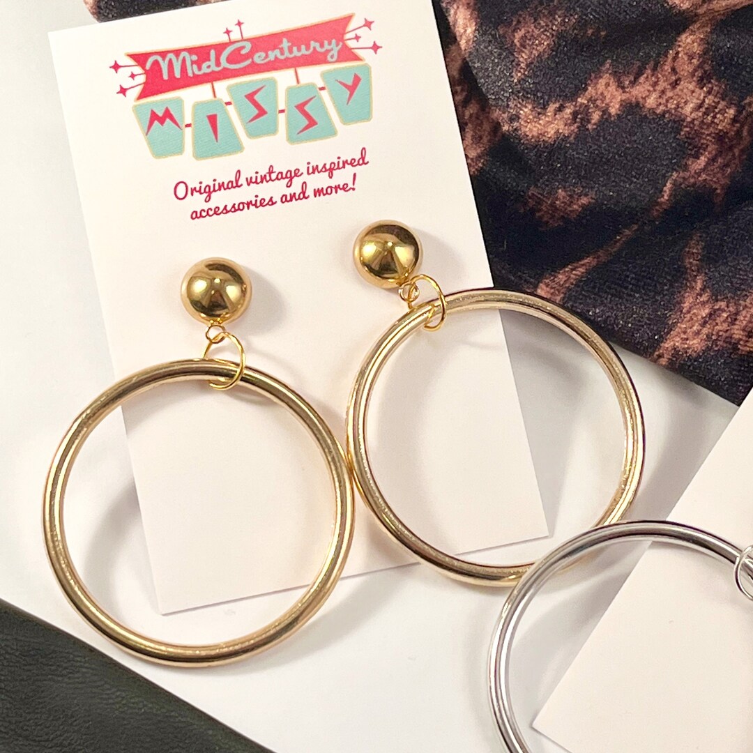 1950s Gold Hoop Earrings Bad Girl 50s Fifties Marilyn Monroe - Etsy