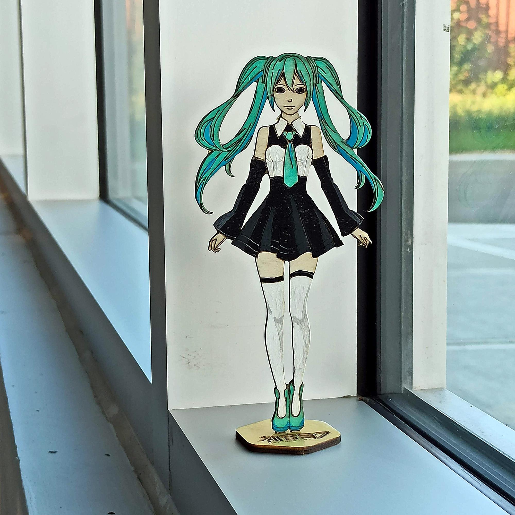 Miku Hatsune 2D Vocaloid Anime Doll Wooden Standee Manga Character ...