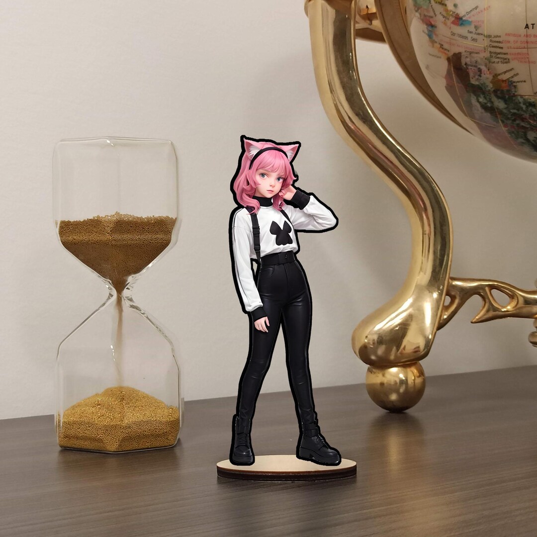 5" Anime Girl Standee Flat Wood Stand Manga Character Collectible Model ...