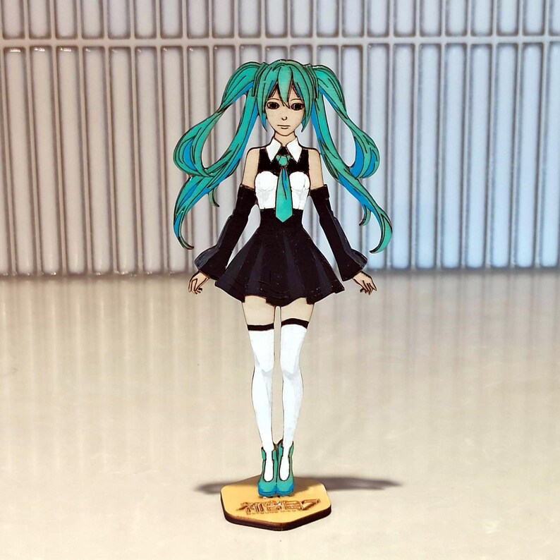 Miku Hatsune 2D Vocaloid Anime Doll Wooden Standee Manga Character ...