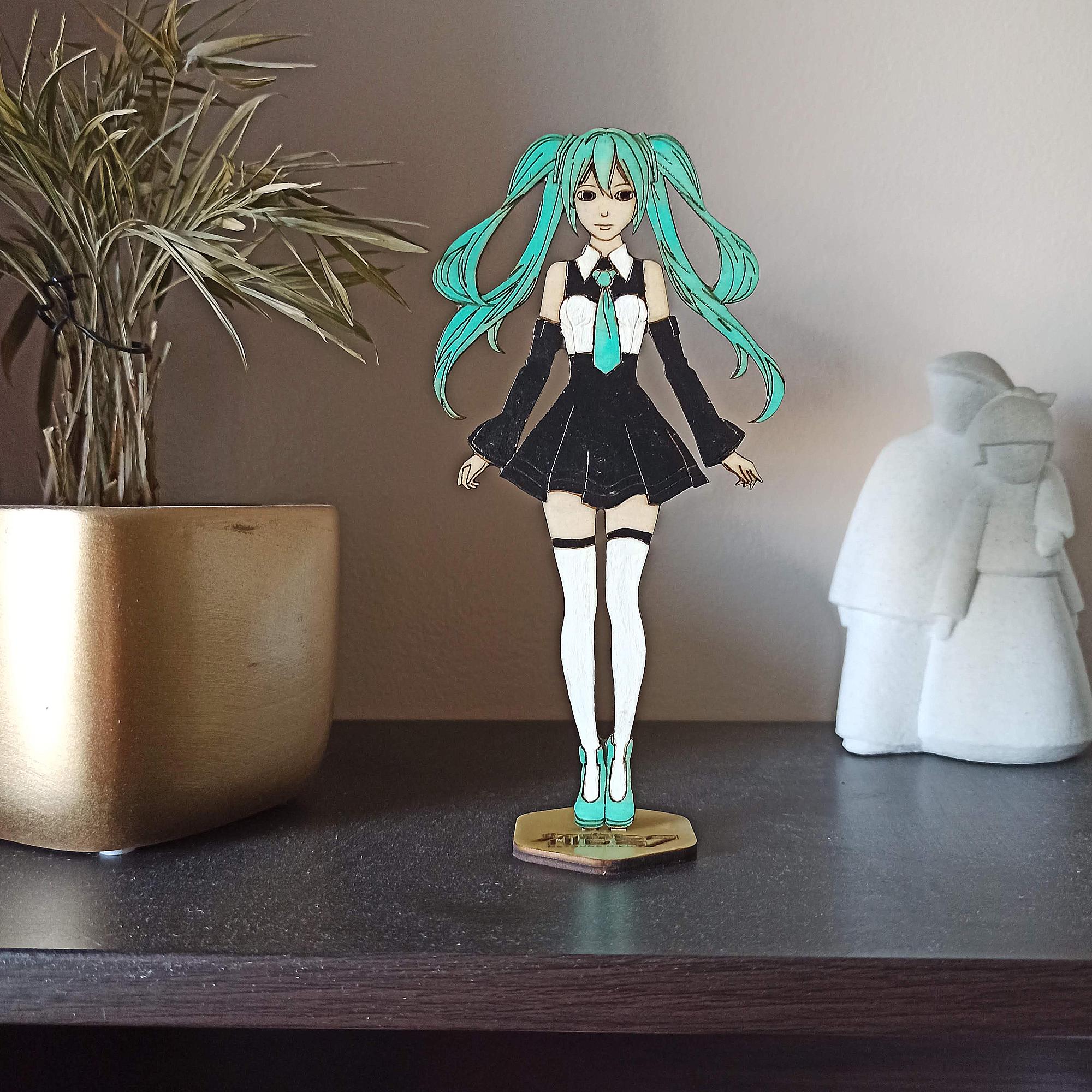 Miku Hatsune 2D Vocaloid Anime Doll Wooden Standee Manga Character ...