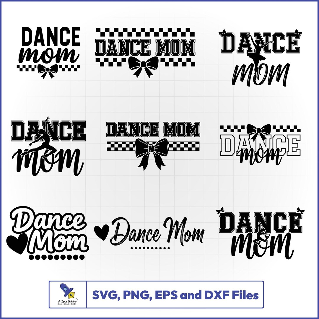 Dance Mom SVG Bundle, Ballet Dancer Silhouette, Varsity Sporty Bow ...