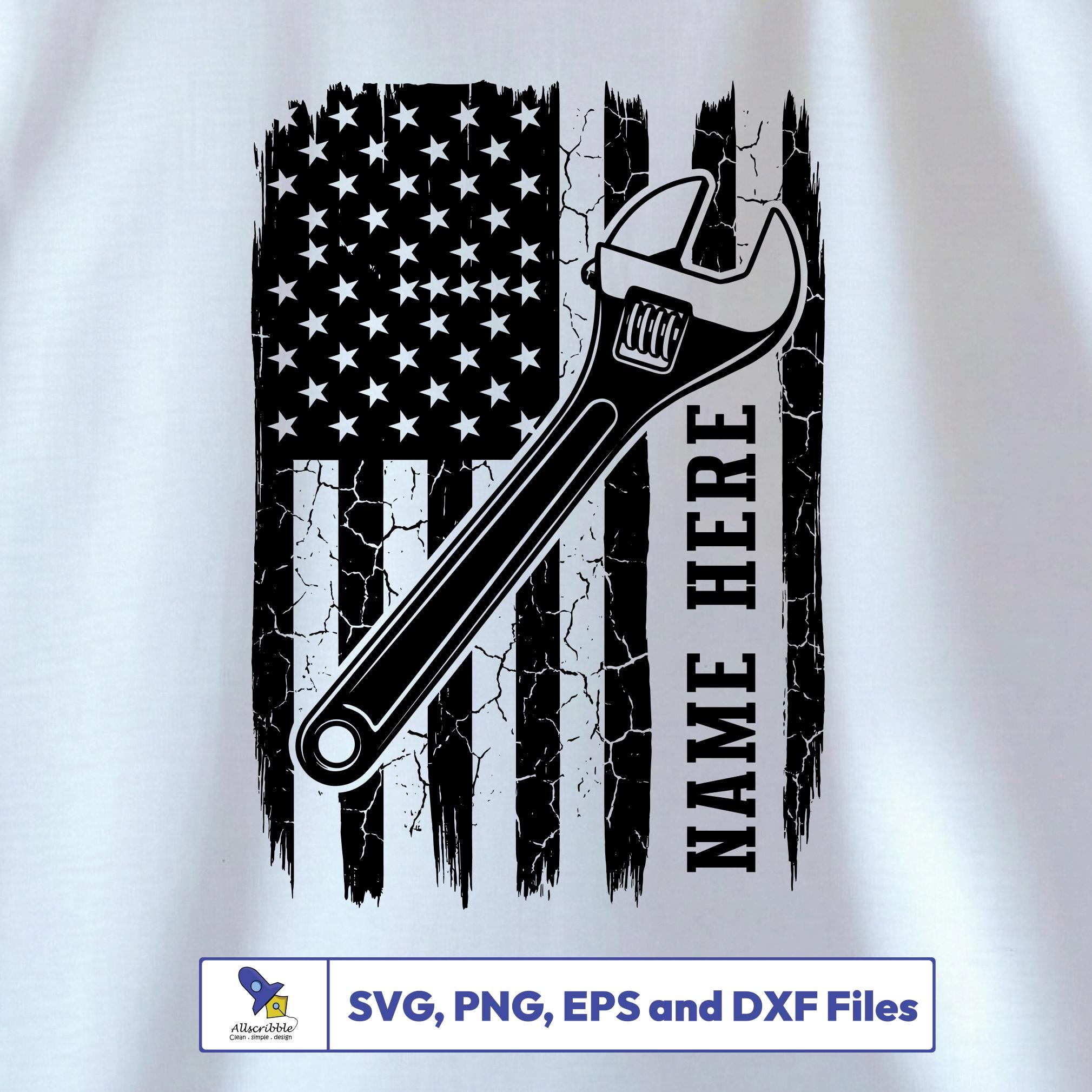Mechanic American Flag SVG Bundle, Custom Garage Split Frame, Wrench ...