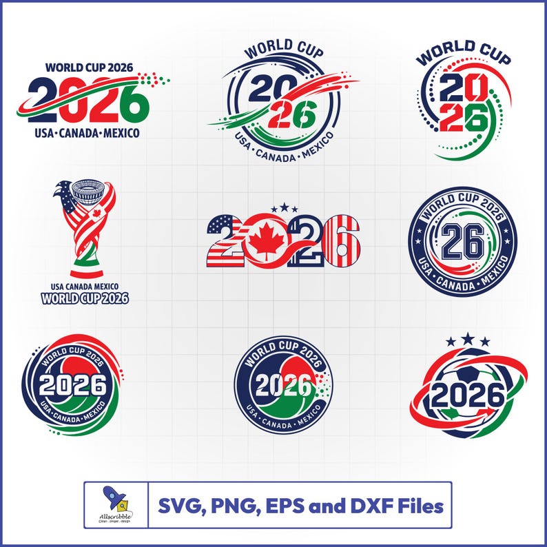 World Cup 2026 SVG Bundle, USA, Canada, Mexico Logo, Soccer Fan Shirt ...