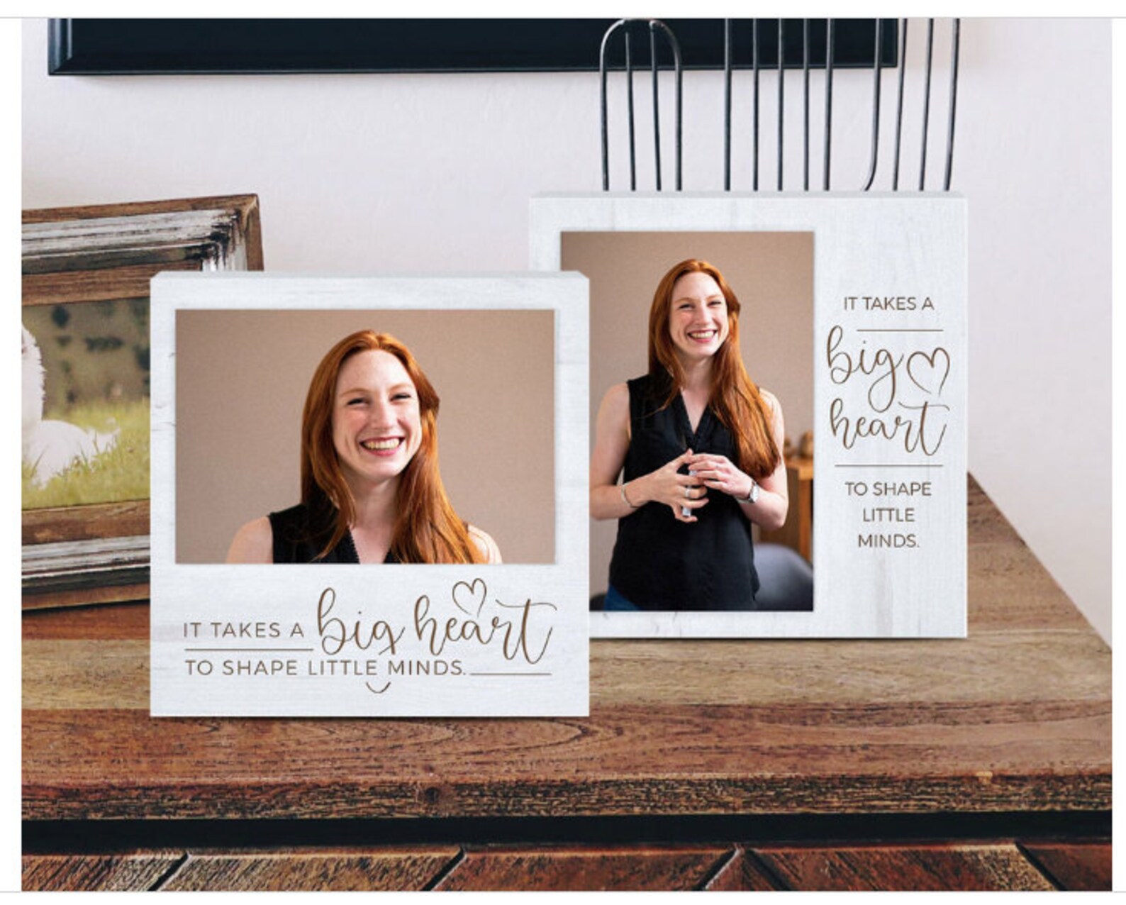 Personalized Teacher Photo Block: Engraved Faux Wood Frame - Etsy