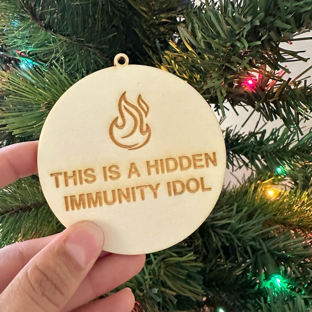 Survivor Christmas Ornament: Hidden Immunity Idol, Laser Engraved Wood ...