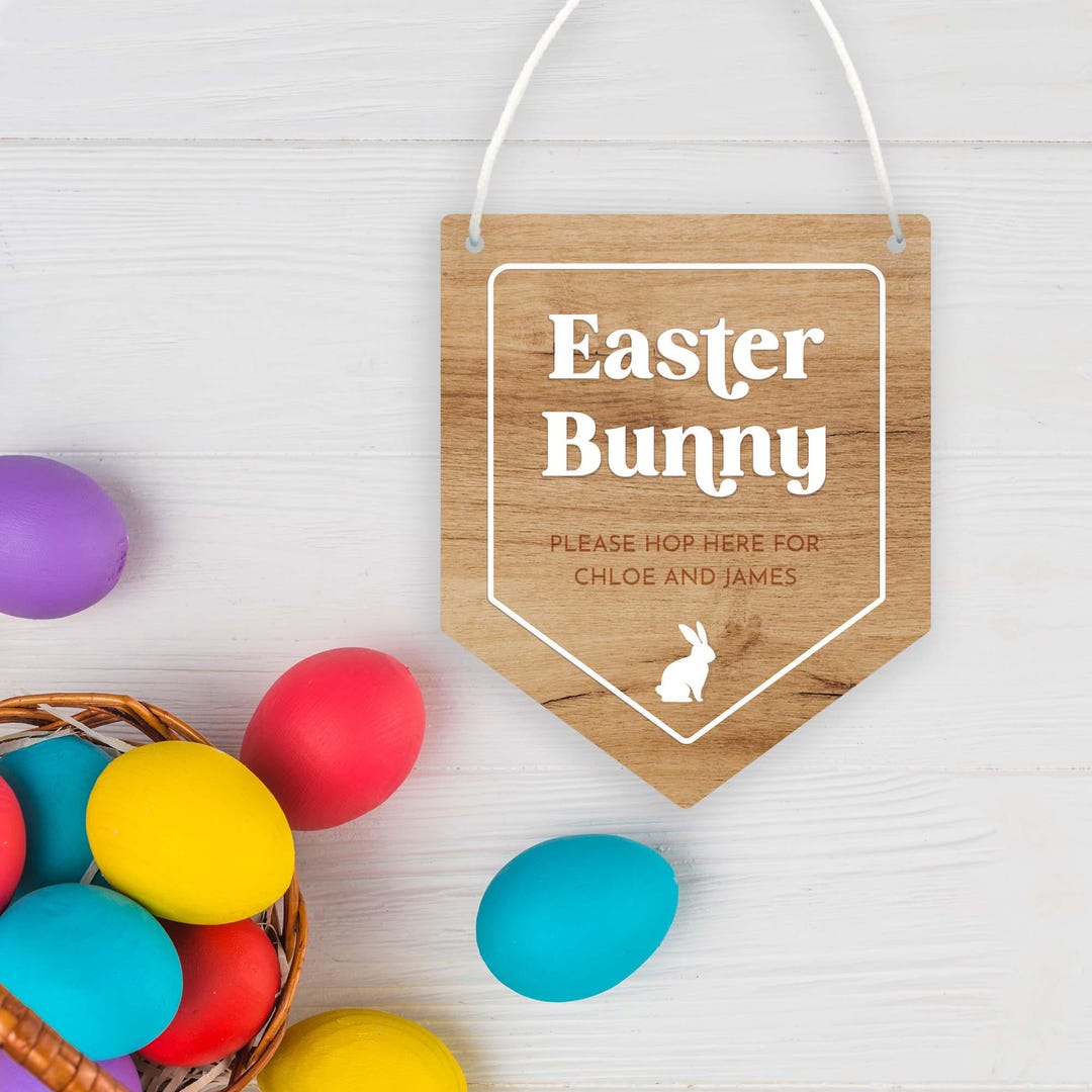 Custom Please Hop Here Kids Easter Decor Easter Decoration Children's ...