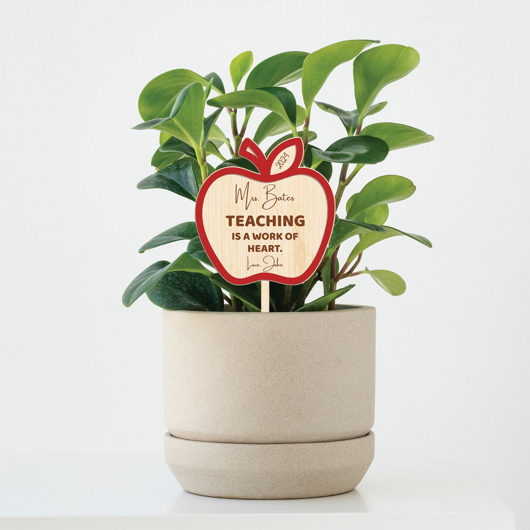 Teacher Appreciation Gift, Plant Stake, Thank You for Helping Me Grow ...