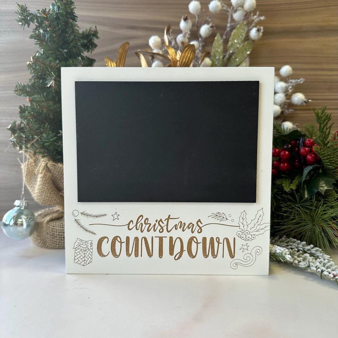 Christmas Countdown Sign, Christmas Countdown Chalkboard, Engraved ...