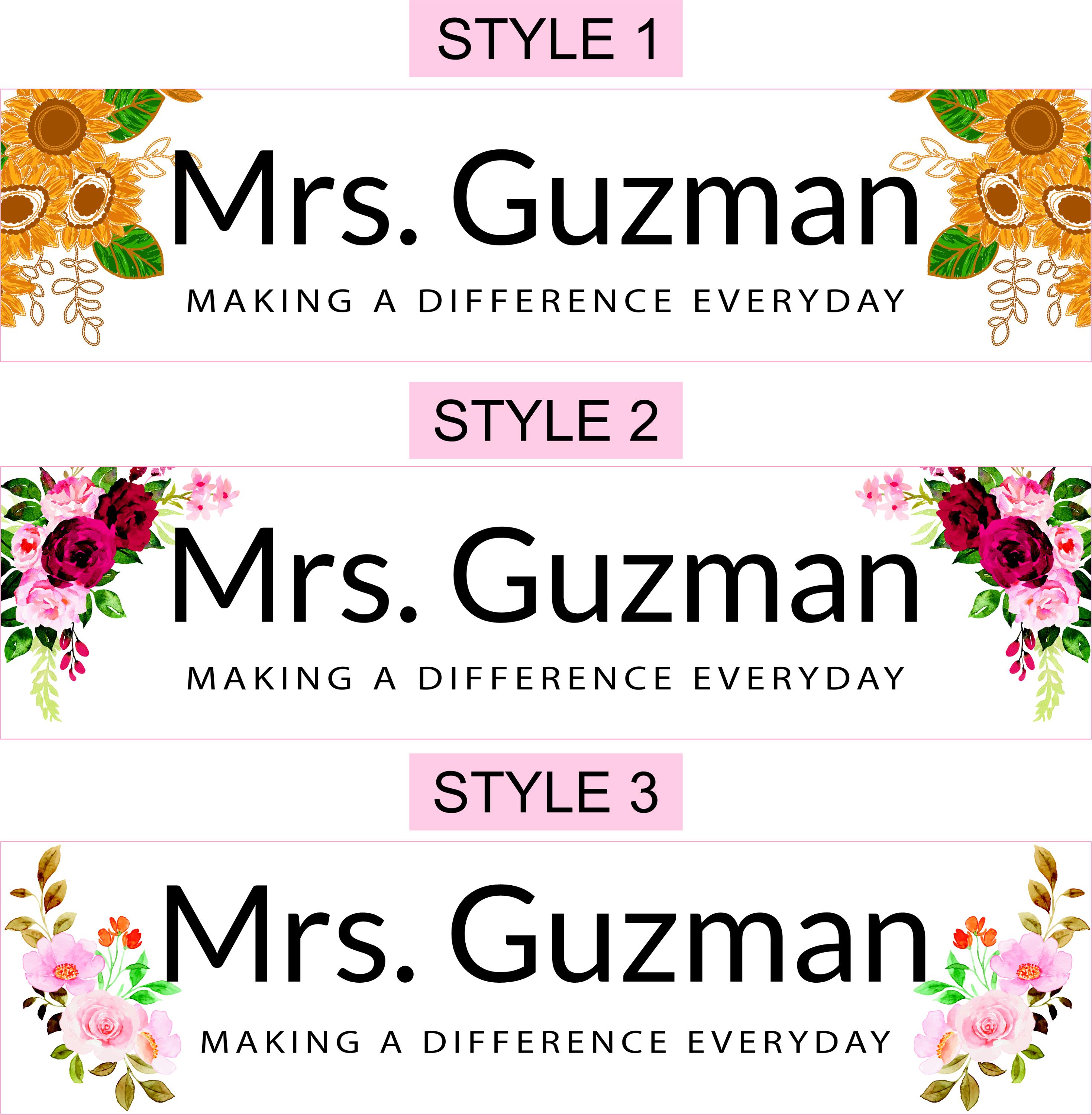 Floral Teacher Desk Name Plate: Personalized Acrylic Classroom Decor - Etsy