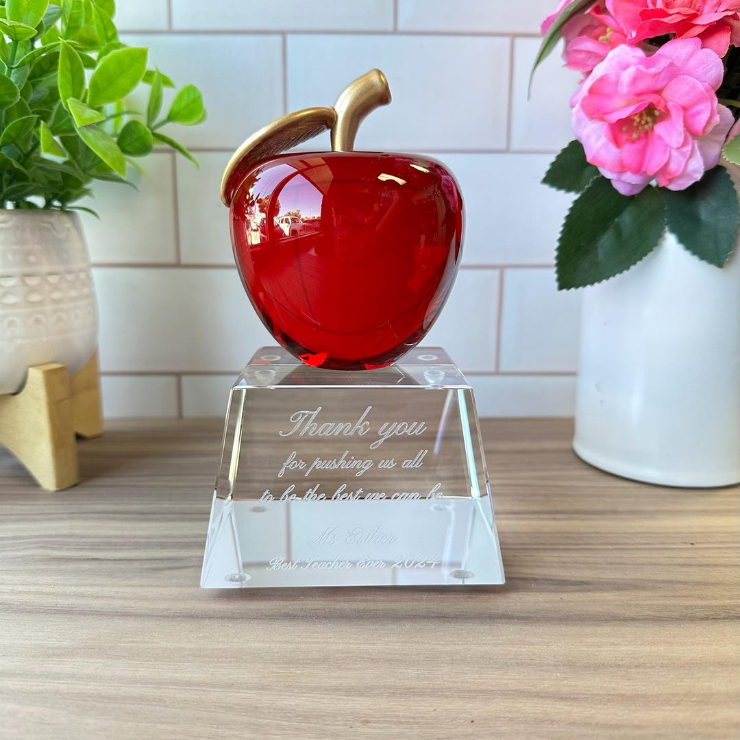Red Crystal Apple Teacher Award: Personalized Teacher Appreciation Gift ...