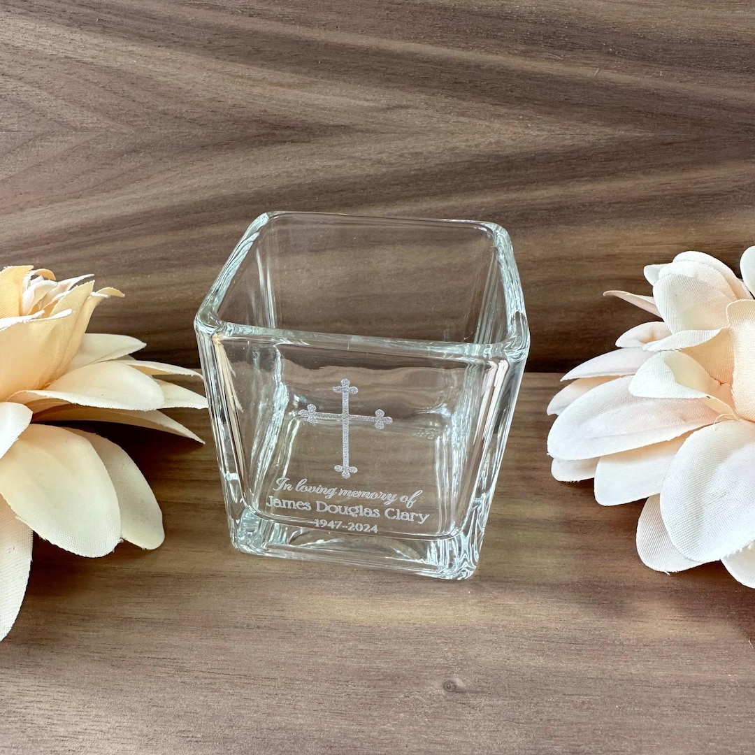Engraved Glass Memorial Candle Holder: Personalized Remembrance Gift - Etsy