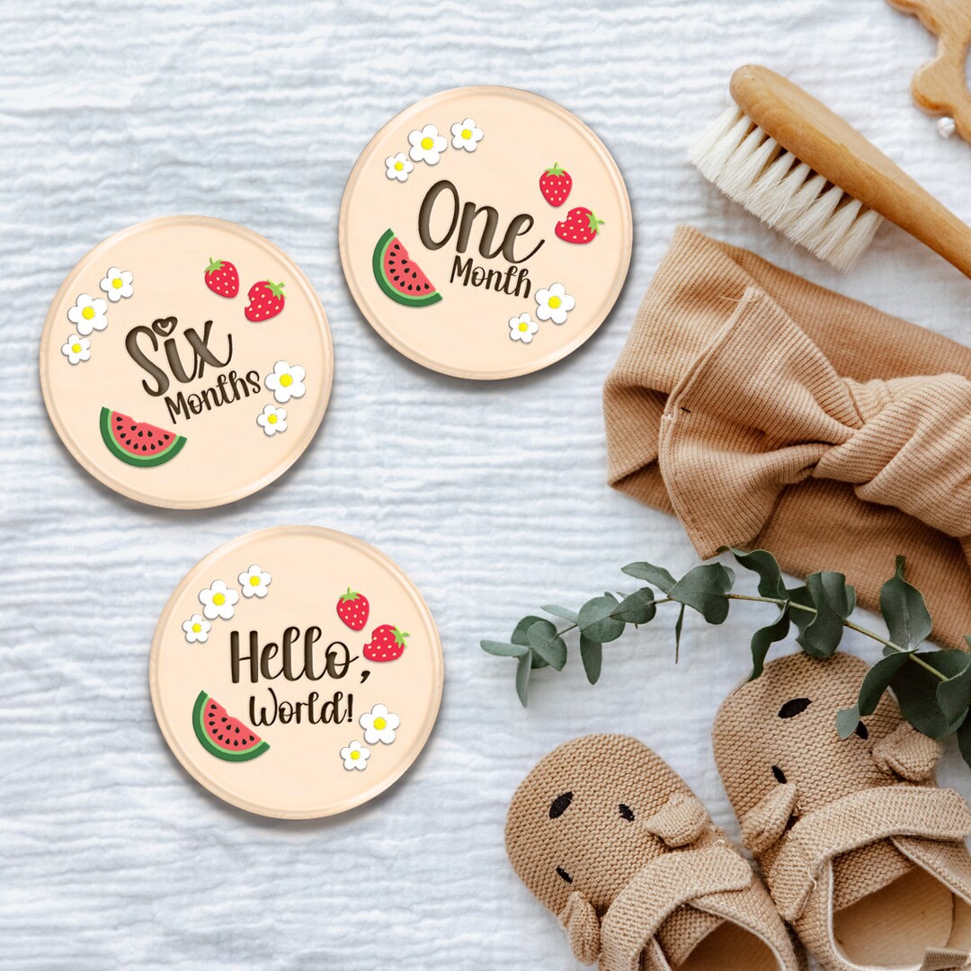 Fruit Theme Baby Milestone Disc | Baby Milestones for Photoshoots ...