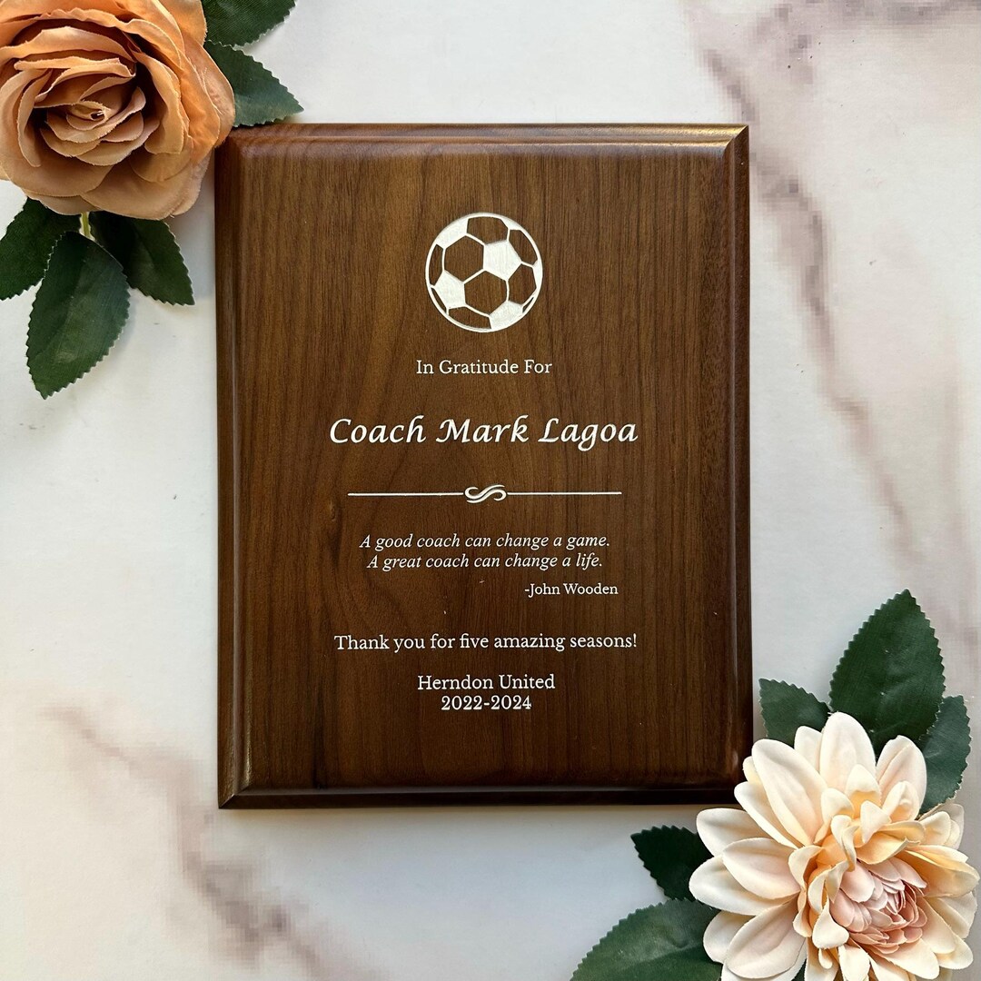 Personalized Coach Thank You Gift | End of Season Award Plaque | Custom ...
