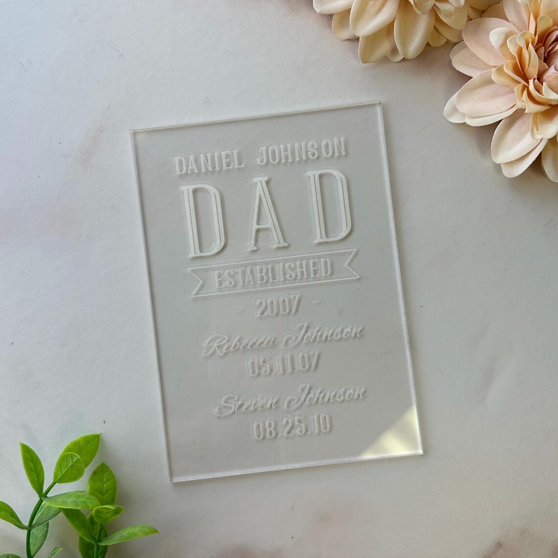 Personalized Acrylic Father's Day Plaque: Custom Dad Award - Etsy