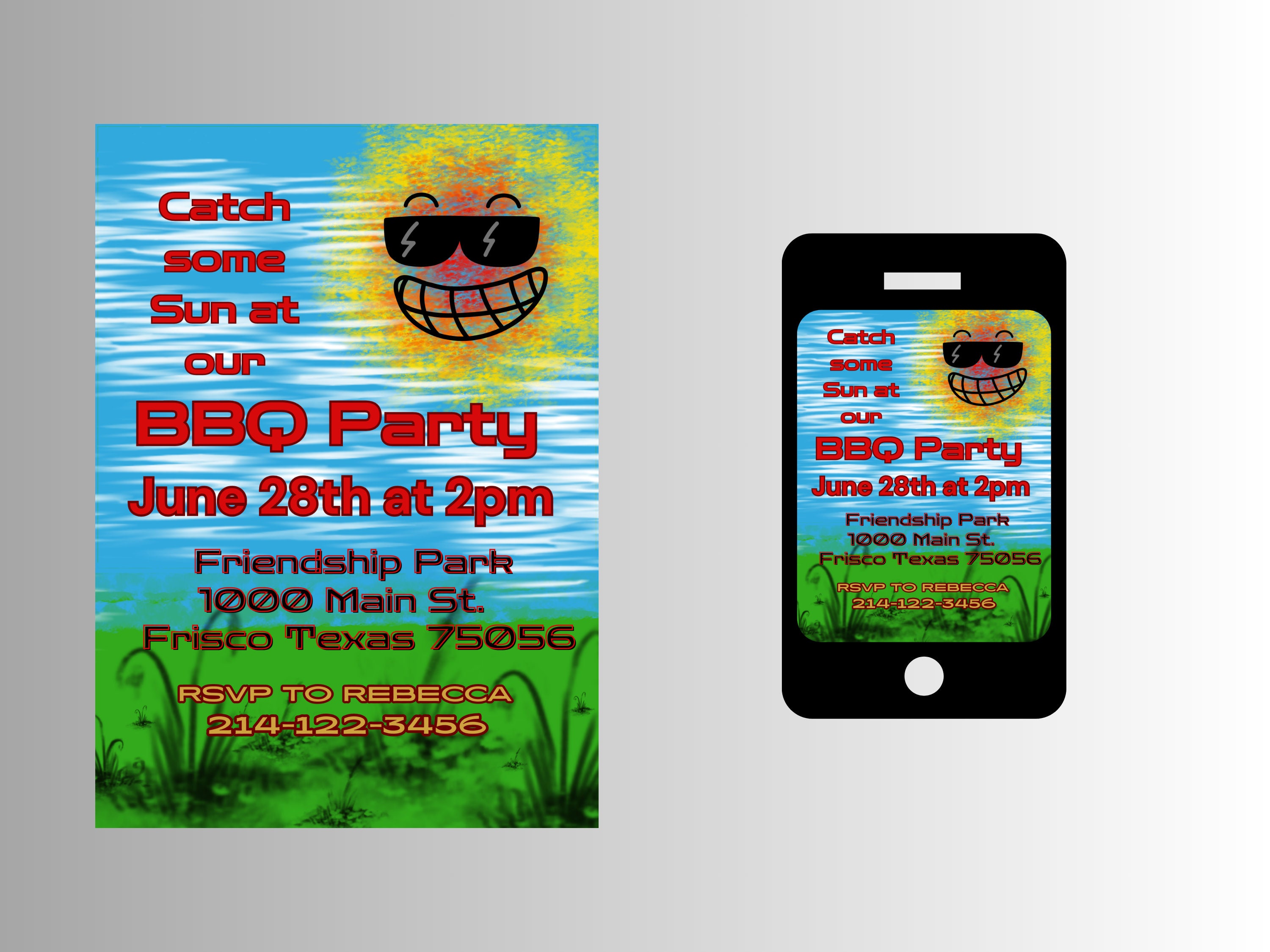 BBQ Invitation Template Summer Sun Canva Any Age Personalize to Make It ...